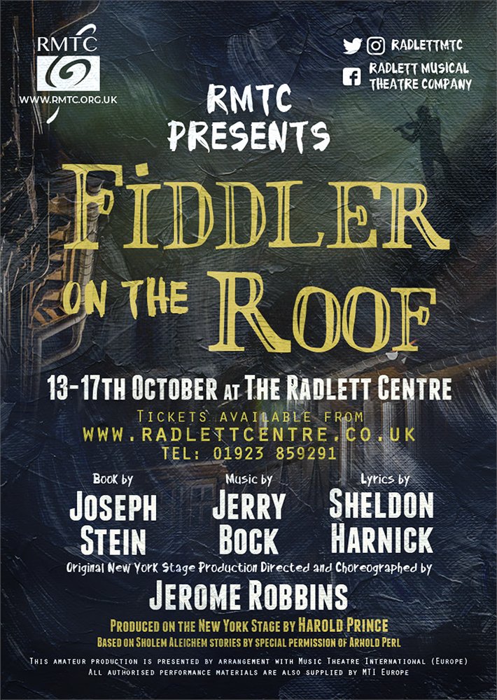 RMTC on Twitter: "We are pleased to announce that Fiddler on the Roof will be going ahead in ...