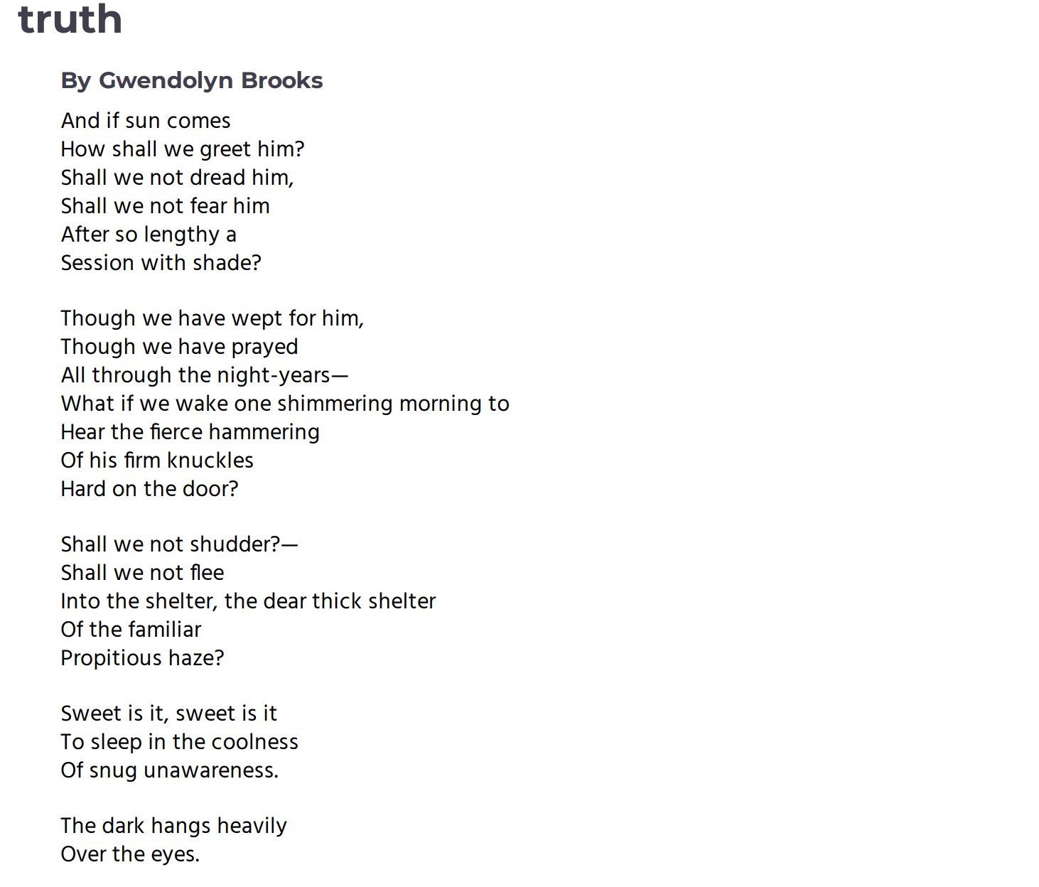 Gwendolyn Brooks Poems