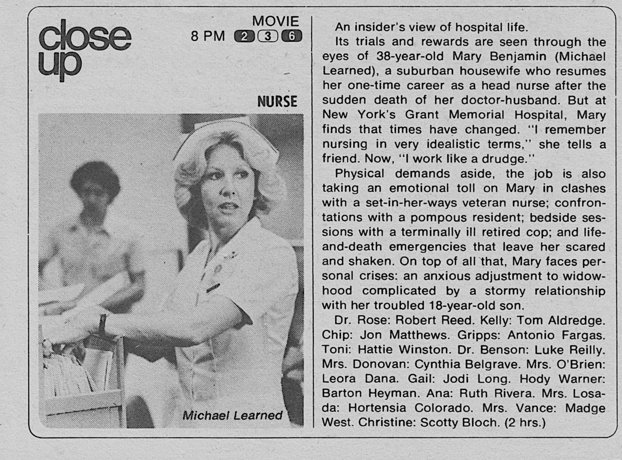 RetroNewsNow on Twitter: "📺DEBUT: ‘Nurse’ starring Michael Learned & Robert Reed premiered as a ...