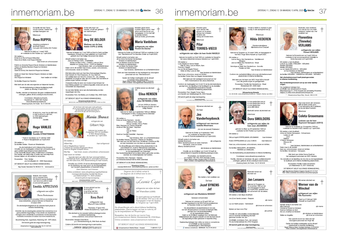 Overlijdensberichten Krant Limburg | overledene