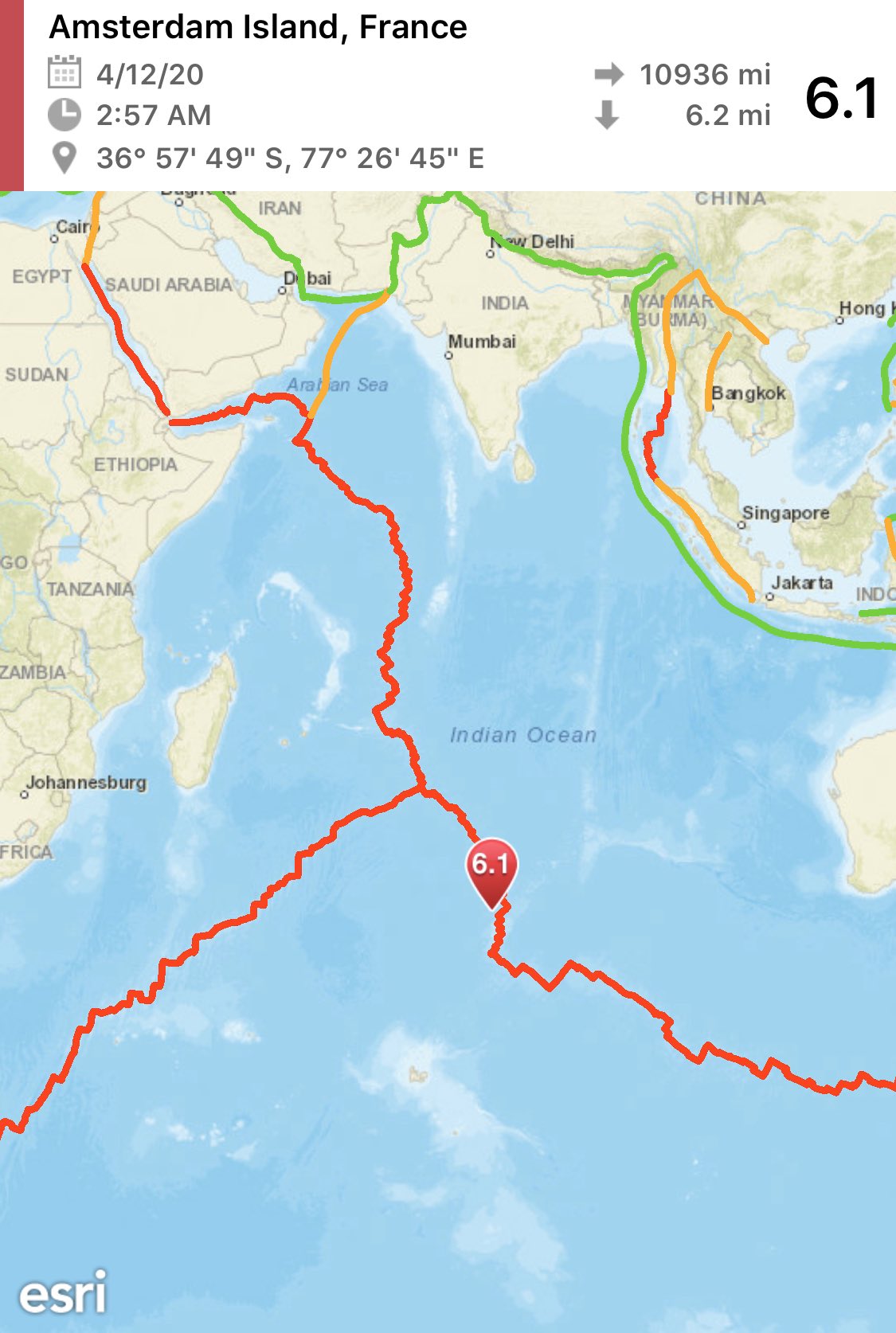 Amsterdam Island Map