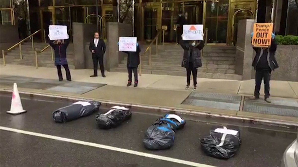 These activists are putting ‘body bags’ outside of Trump’s multiple ...