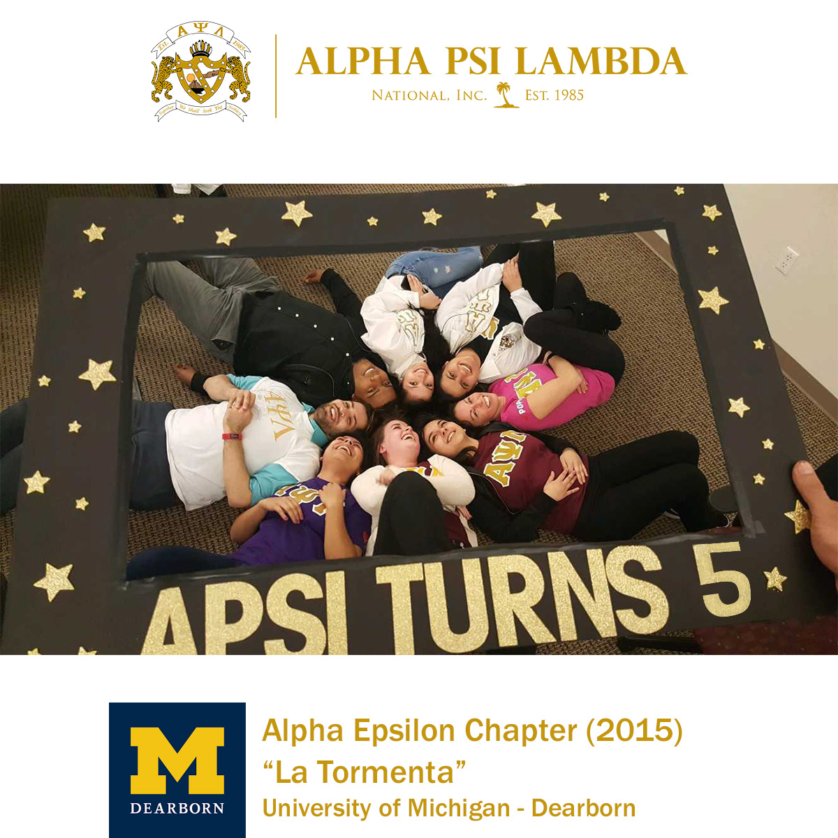 Alpha Psi Lambda on Twitter: "Happy 5 Year Anniversary to our Alpha Epsilon chapter at ...