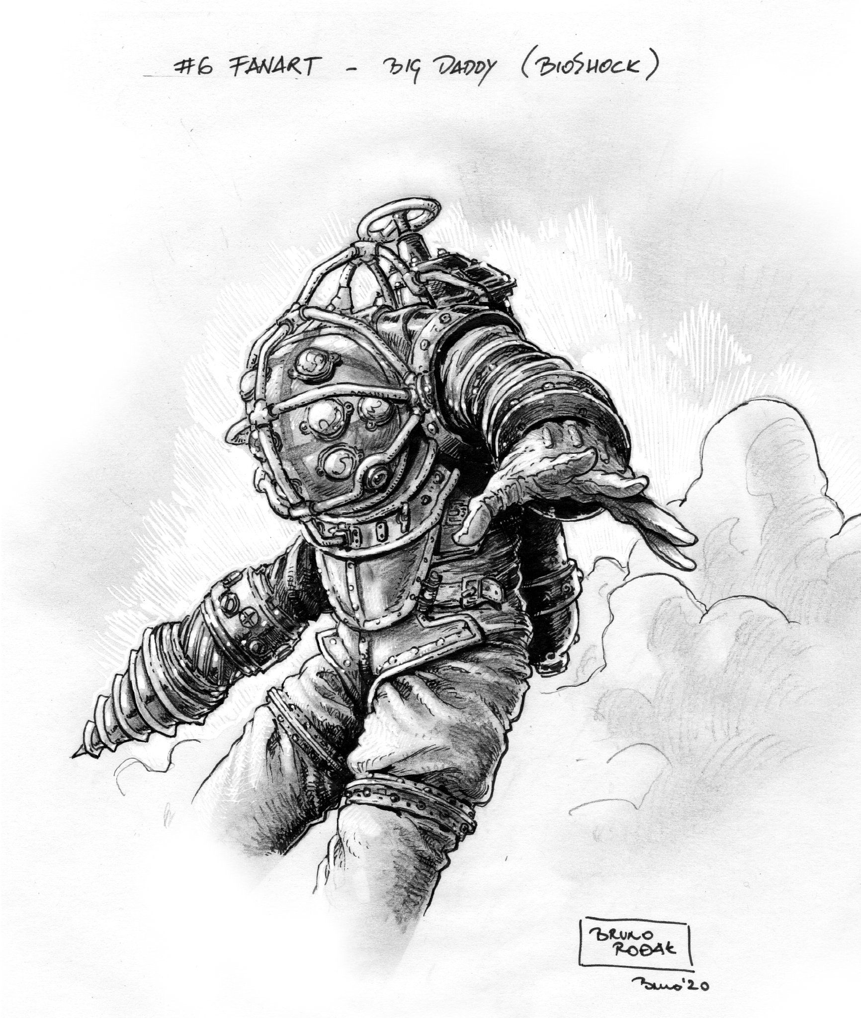 Bioshock Big Daddy Drawing
