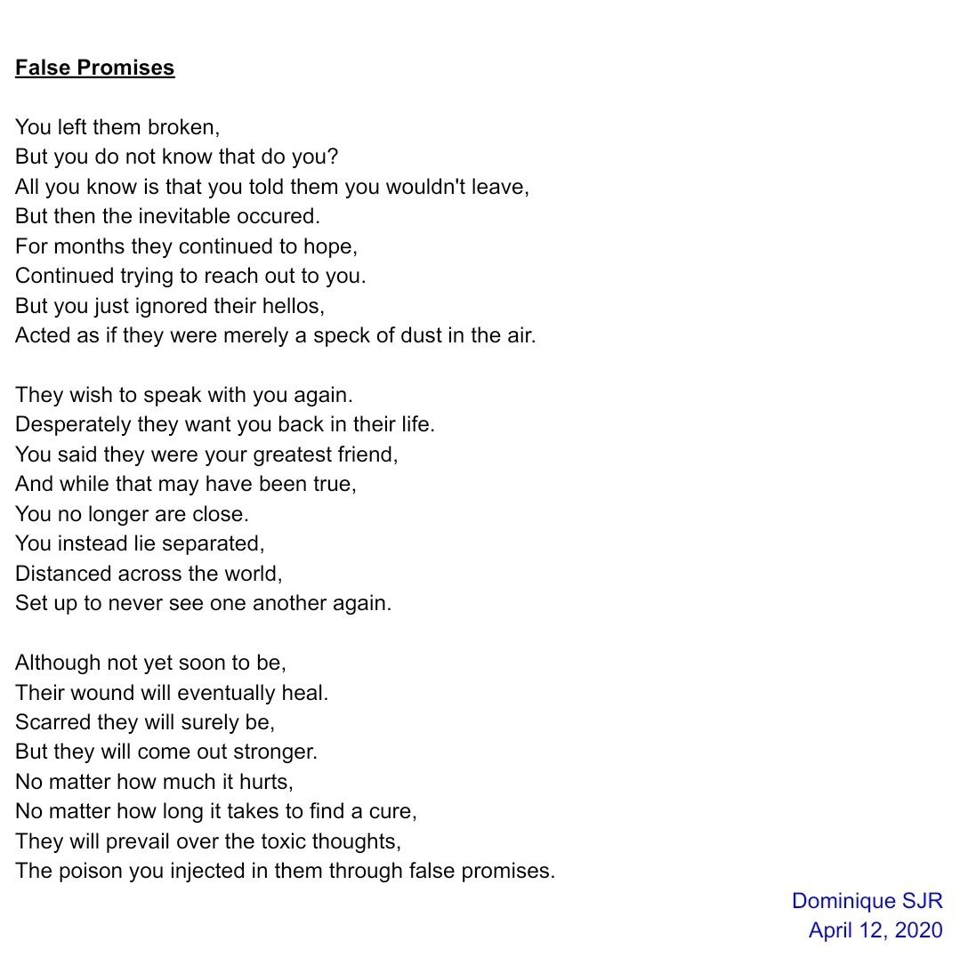 Poems About Broken Promises