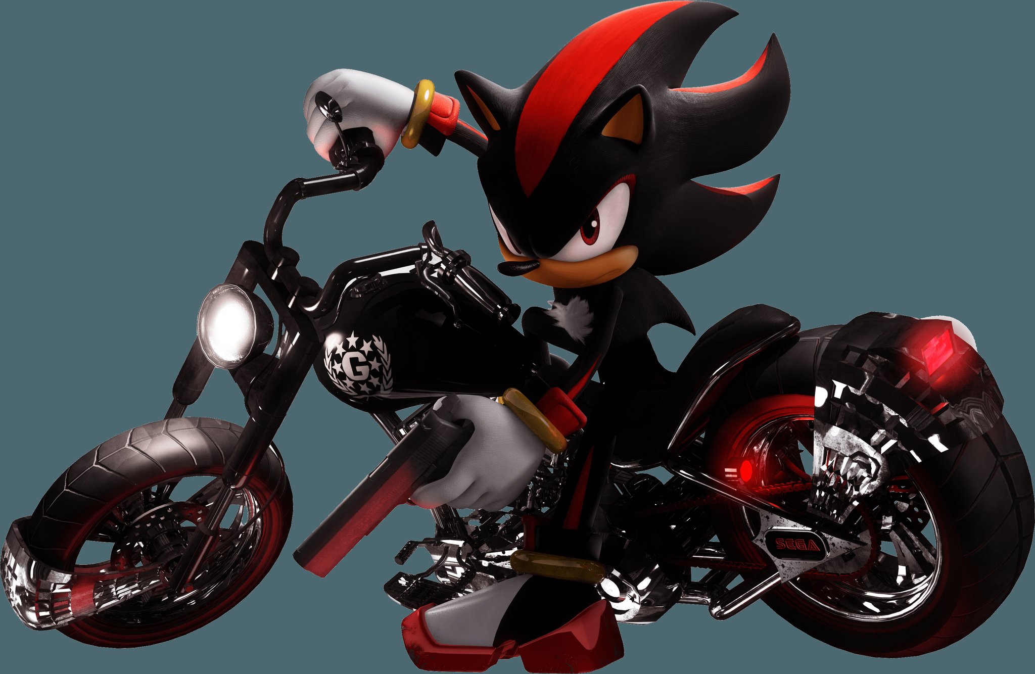 Shadow The Hedgehog With Motorcycle