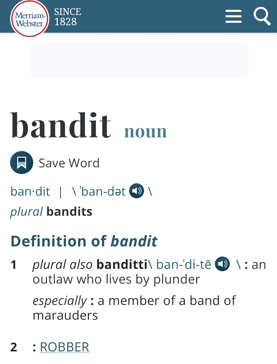 Meaning Of Bandit