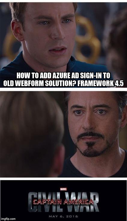 Meme Overflow On Twitter How To Add Azure Ad Sign In To Old Webform
