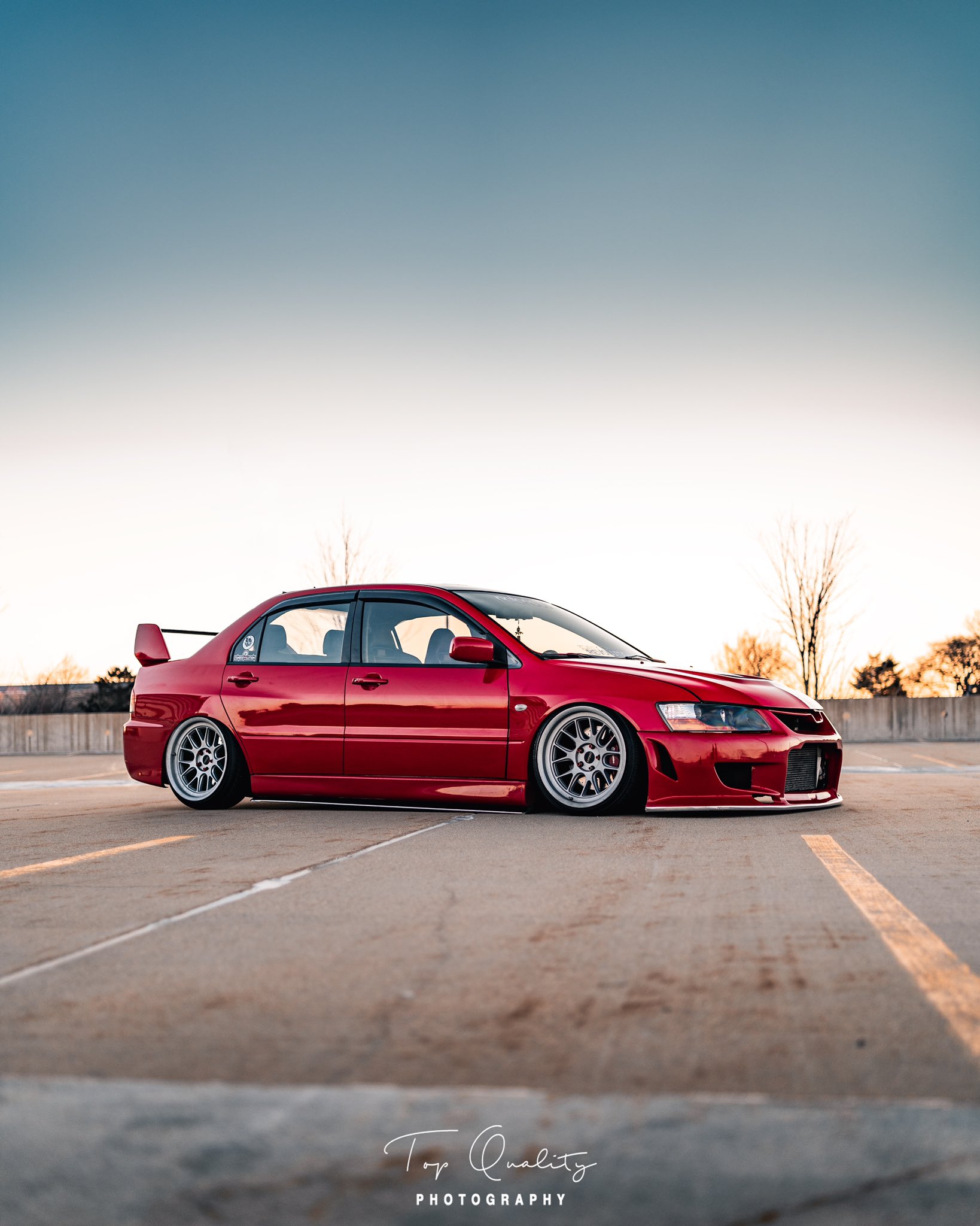 Stanced Red Evo 9