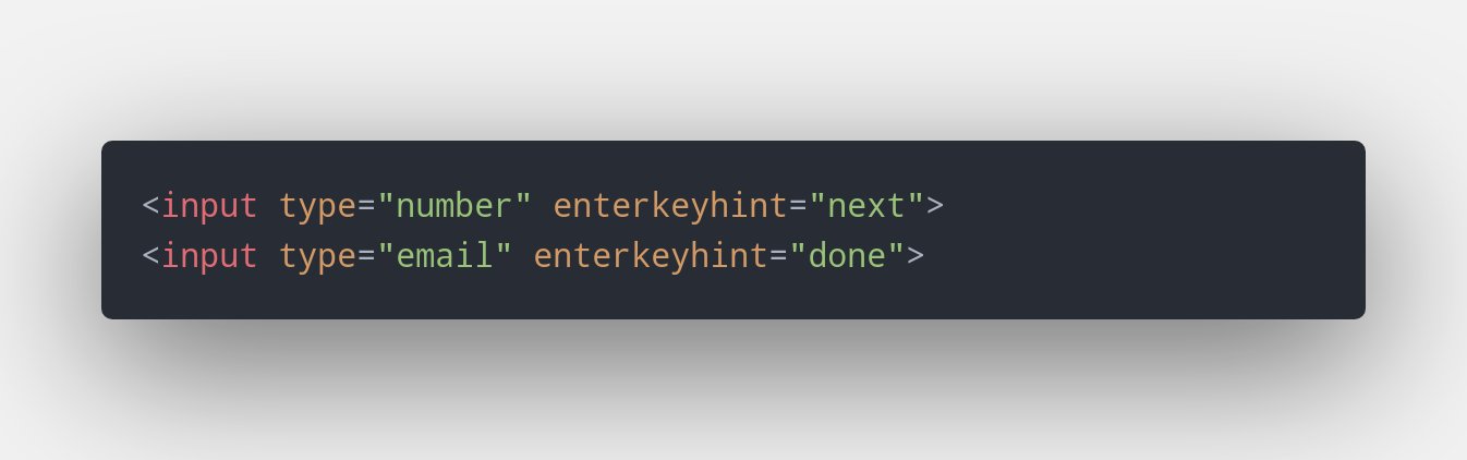 Stefan Judis on Twitter: "Safari now supports `enterkeyhint`. 👏 I always like it when the enter ...
