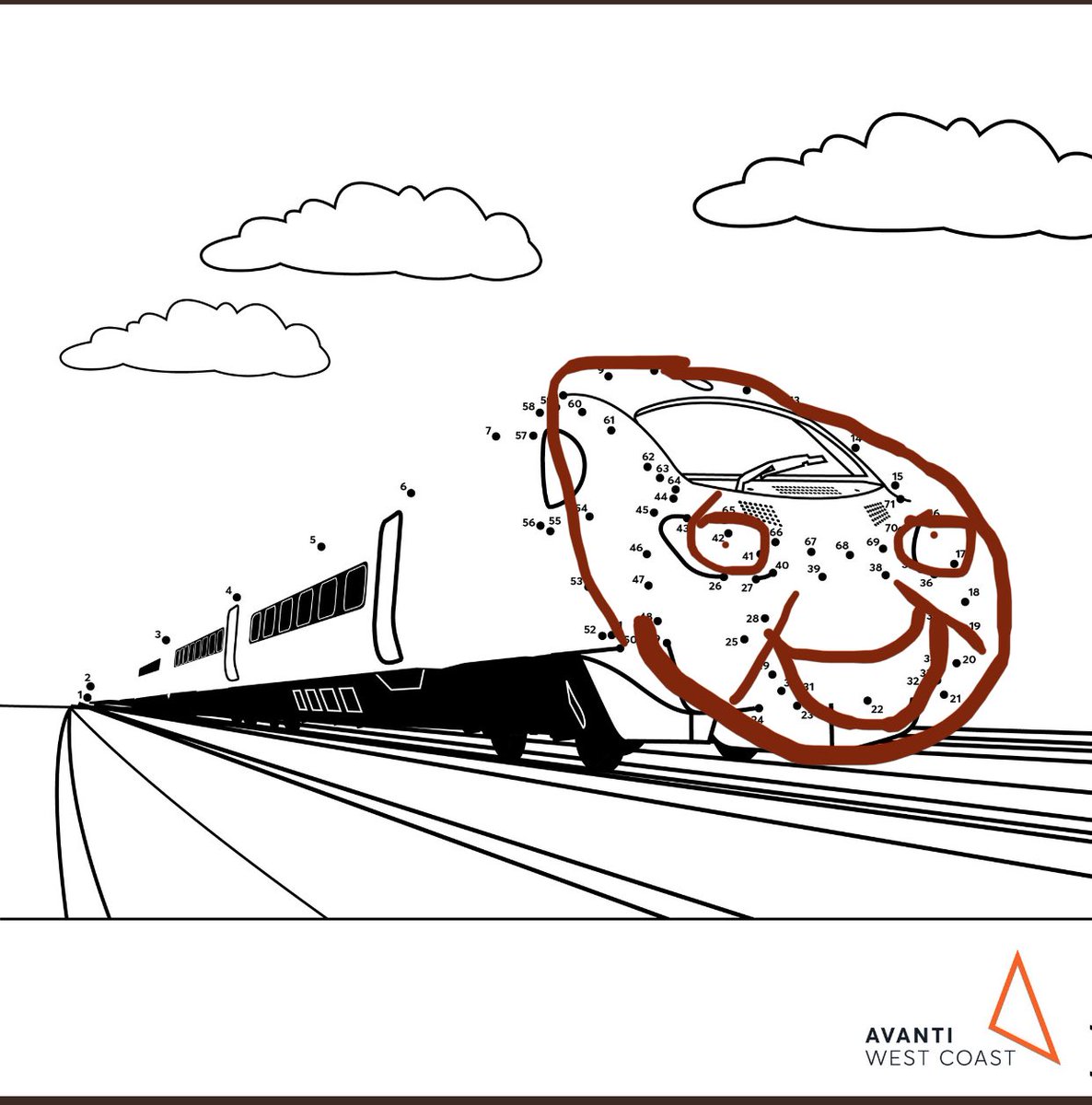 Avanti West Coast Connect The Dots To Draw A Class 390 Pendolino Train ...