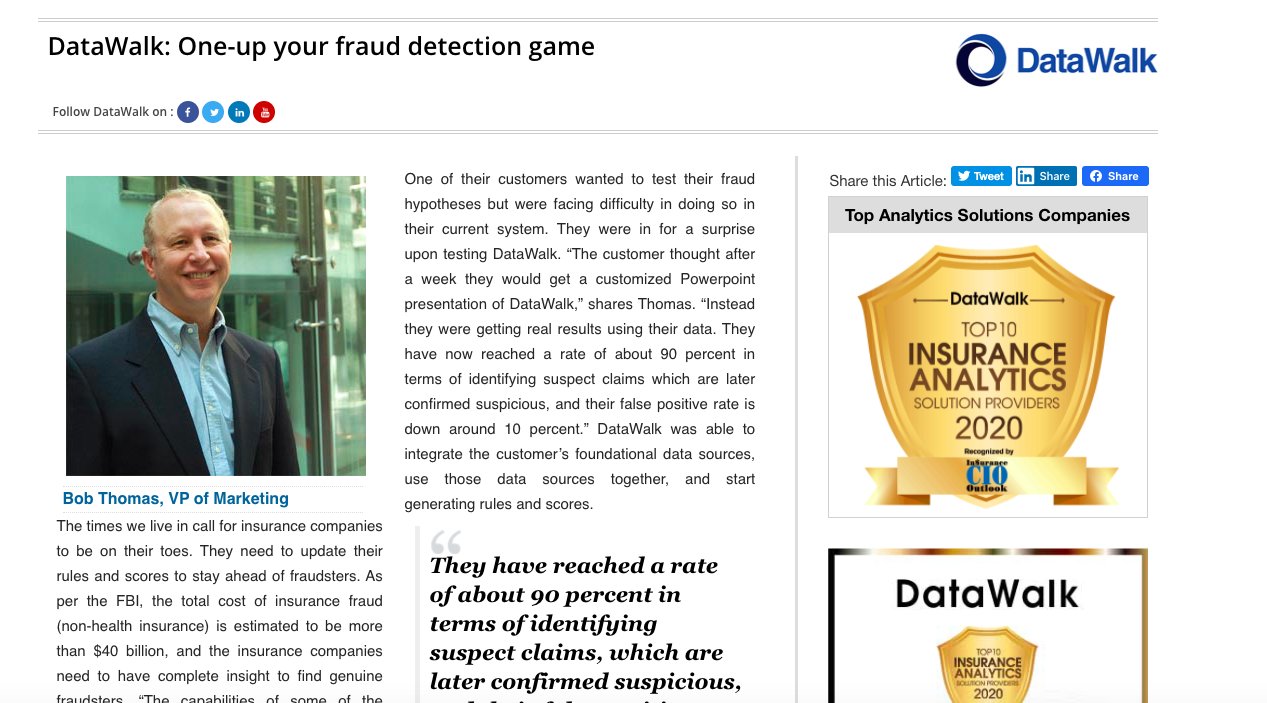 DataWalk on Twitter: "DataWalk is pleased to be named one of the Top Ten Analytics Solutions ...