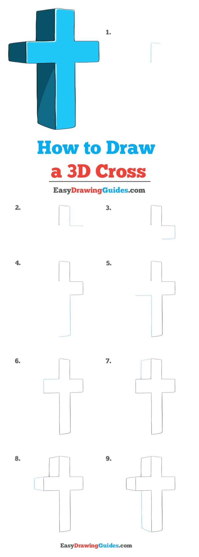 How To Draw A Cross Step By Step