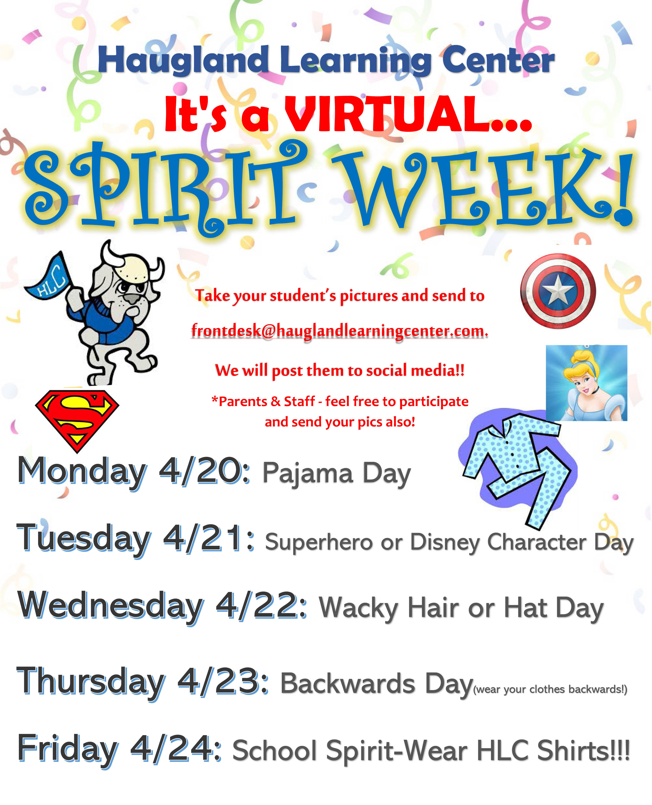 Character Day For Spirit Week