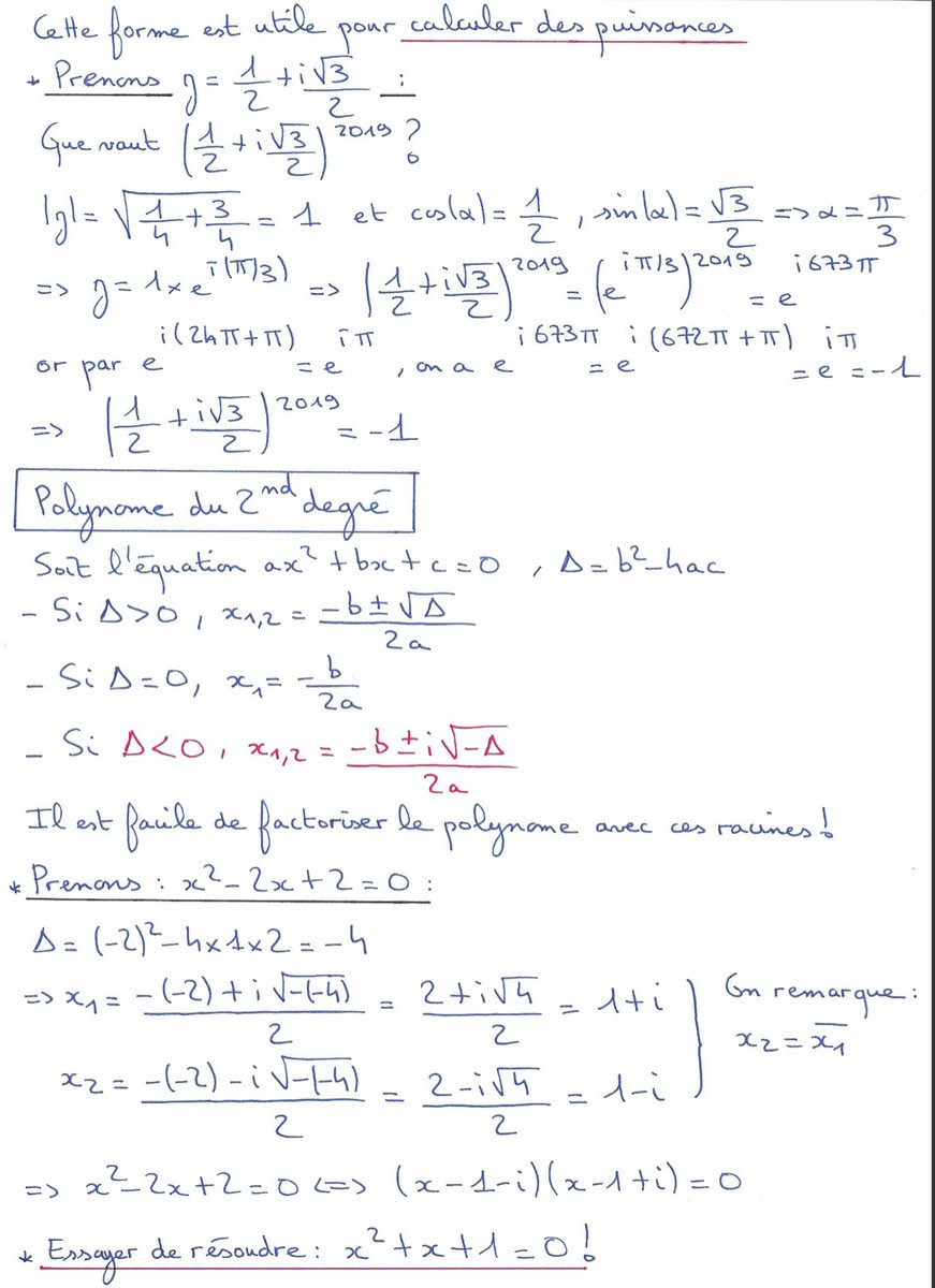 résumé de cours sur les nombres complexes pdf