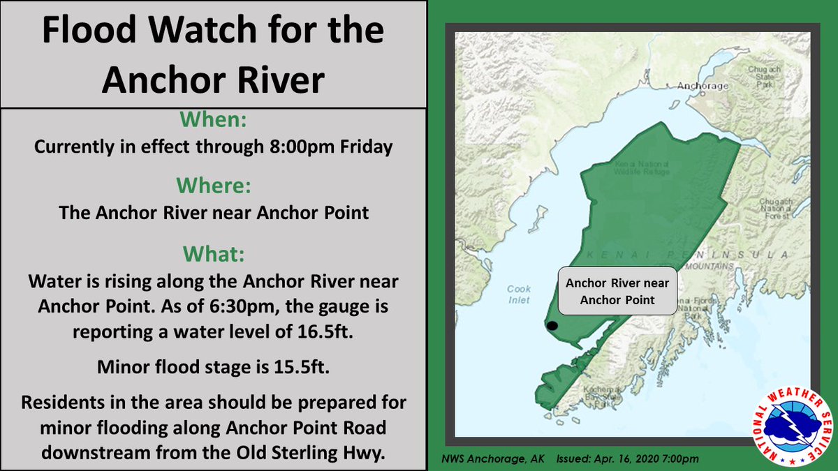 A Flood Watch is in effect through 8pm Friday for the Anchor River for ...