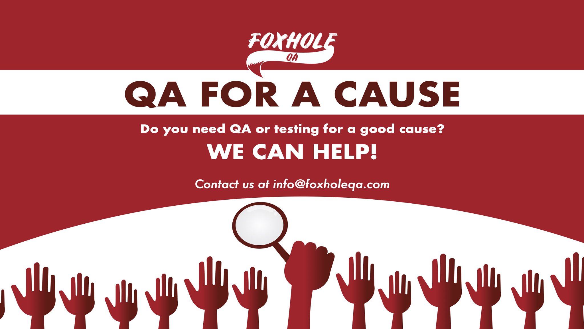 Foxhole Qa On Twitter Do You Need Qa Or Testing For A Good Cause We Can Help Visit T
