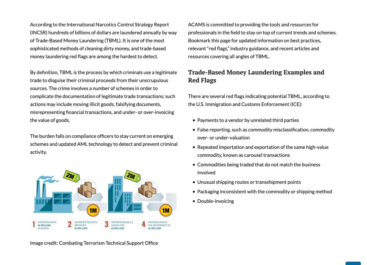 Thread by @modernhomesla: Trade-based Money Laundering TBML is process ...
