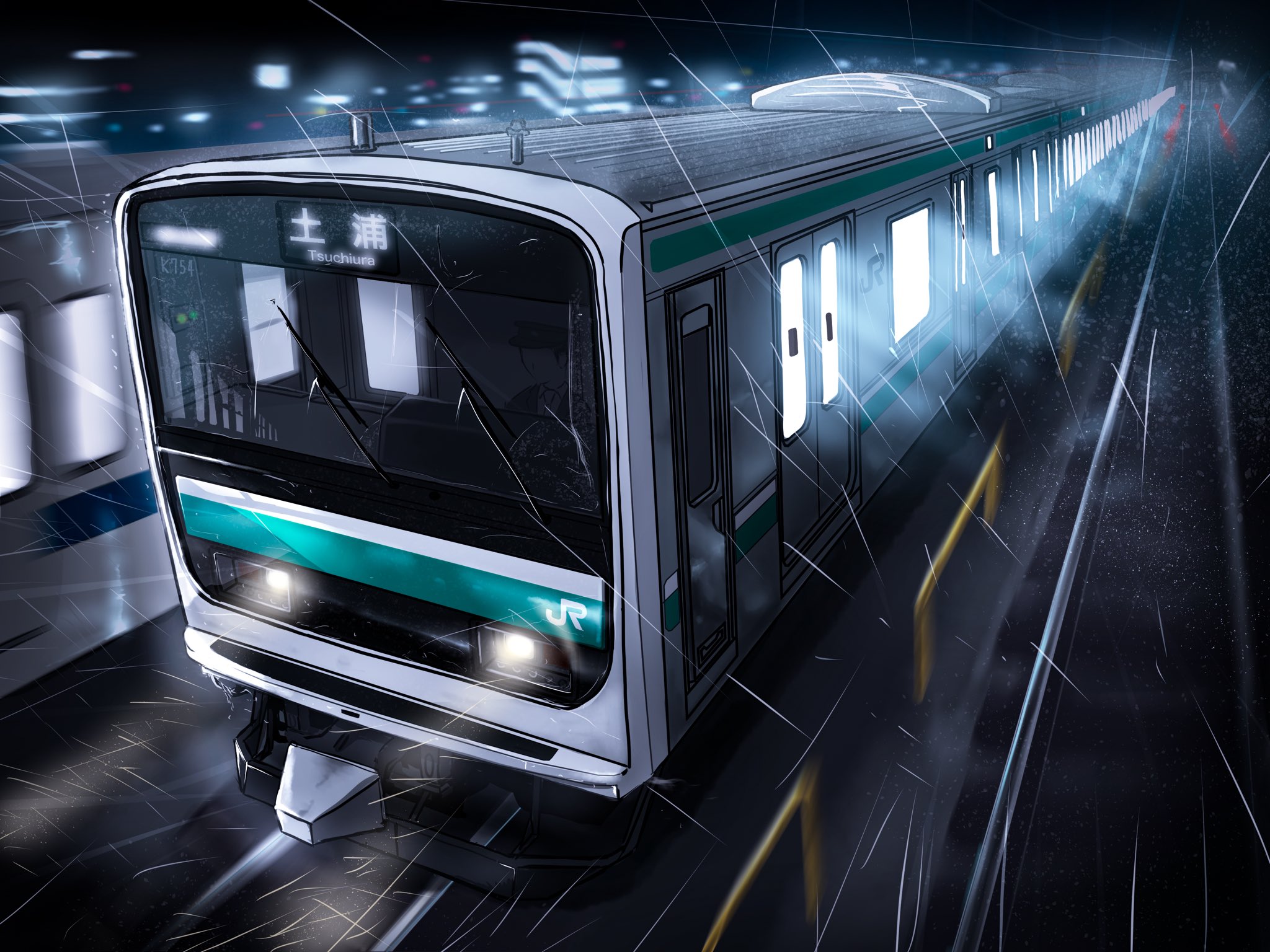 びわこまち209 on Twitter: "雨を切り裂いて走るE501系 今でこそ土浦以北で細々と活躍しているものの、以前は堂々たる15両編成を組み、通勤電車としては異例の120km/h運転を ...