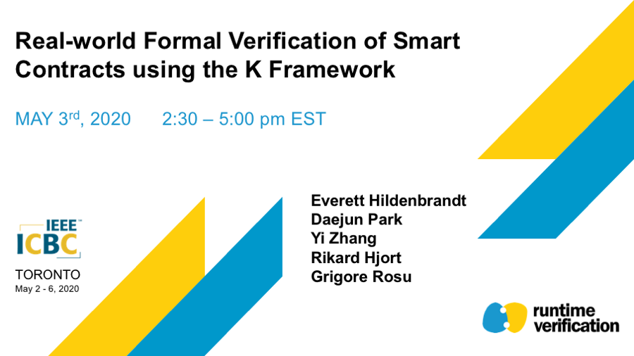 Runtime Vеrification on Twitter: "On Saturday (4/3) at 2:30 pm @rv_inc returns to @IEEEorg ICBC ...