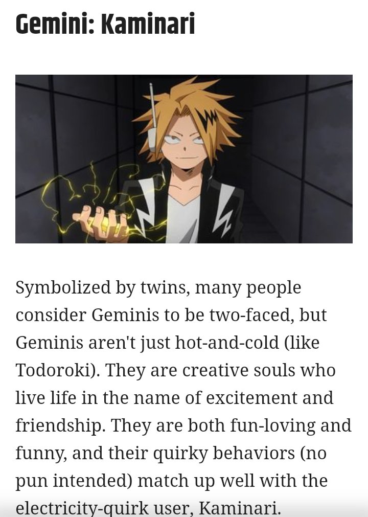 What is denki kaminari zodiac sign 60 photos - Youhoroscope.com