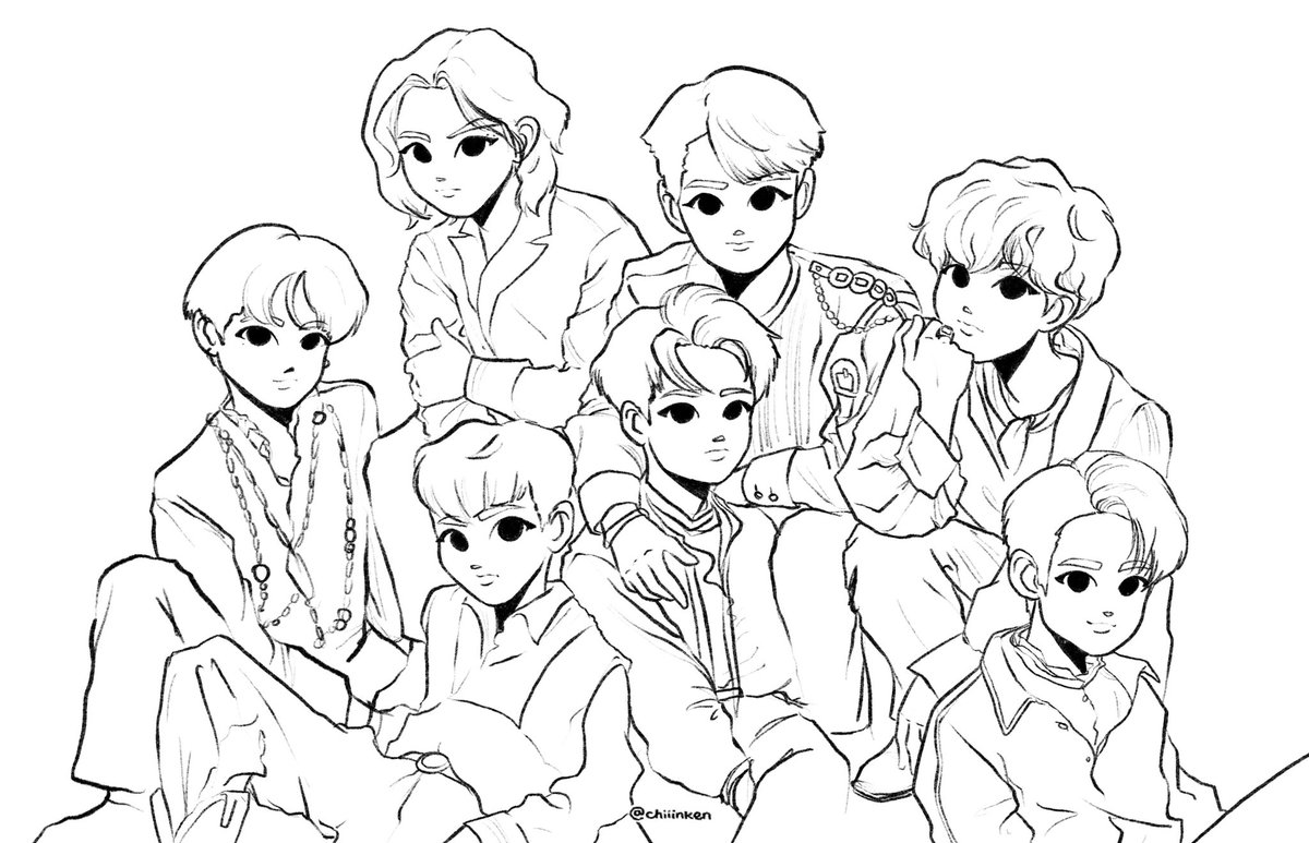 「A bit scared to color this.. #GOT7 #갓세븐 #IGOT7 #아가새 #GOT7」Chin ☾の漫画