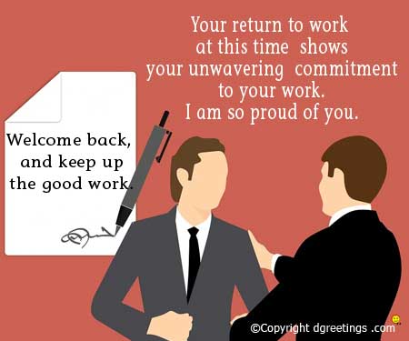 Welcome Back To Work Cards