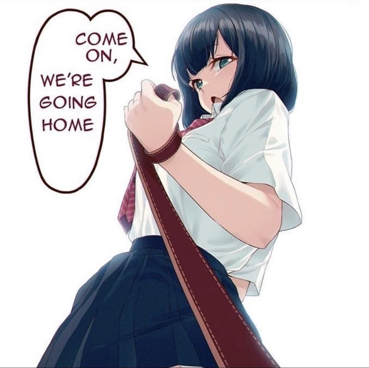 Cartoon Girl Going Home