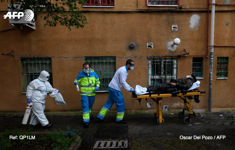AFP News Agency on Twitter: "#UPDATE A total of 399 people died of COVID-19 in Spain over the ...