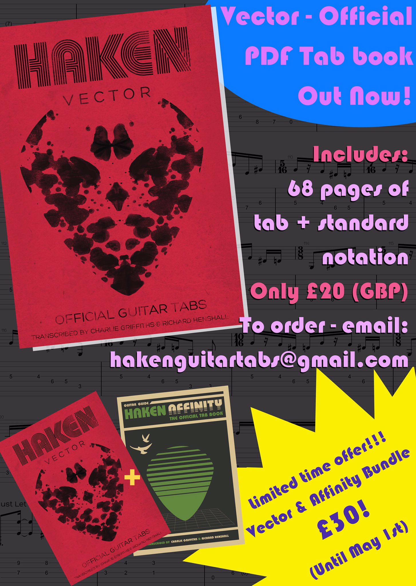 Haken on Twitter: "Vector pdf tab book now available! Start honing those chops today! To order ...