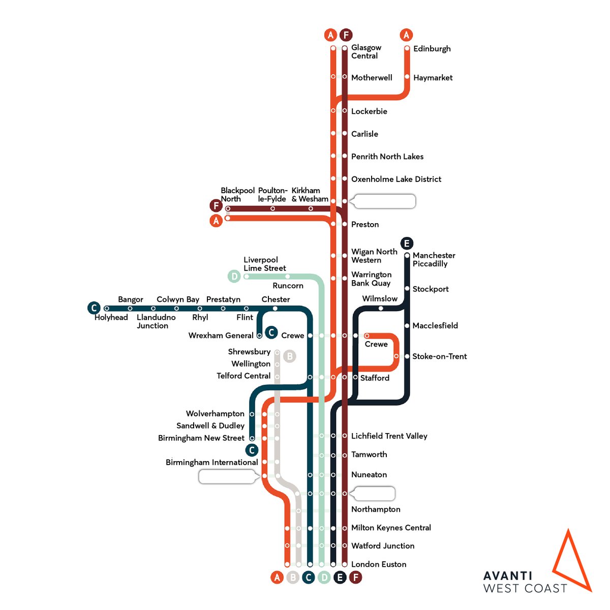 Avanti West Coast Route Map Avanti West Coast Route Map