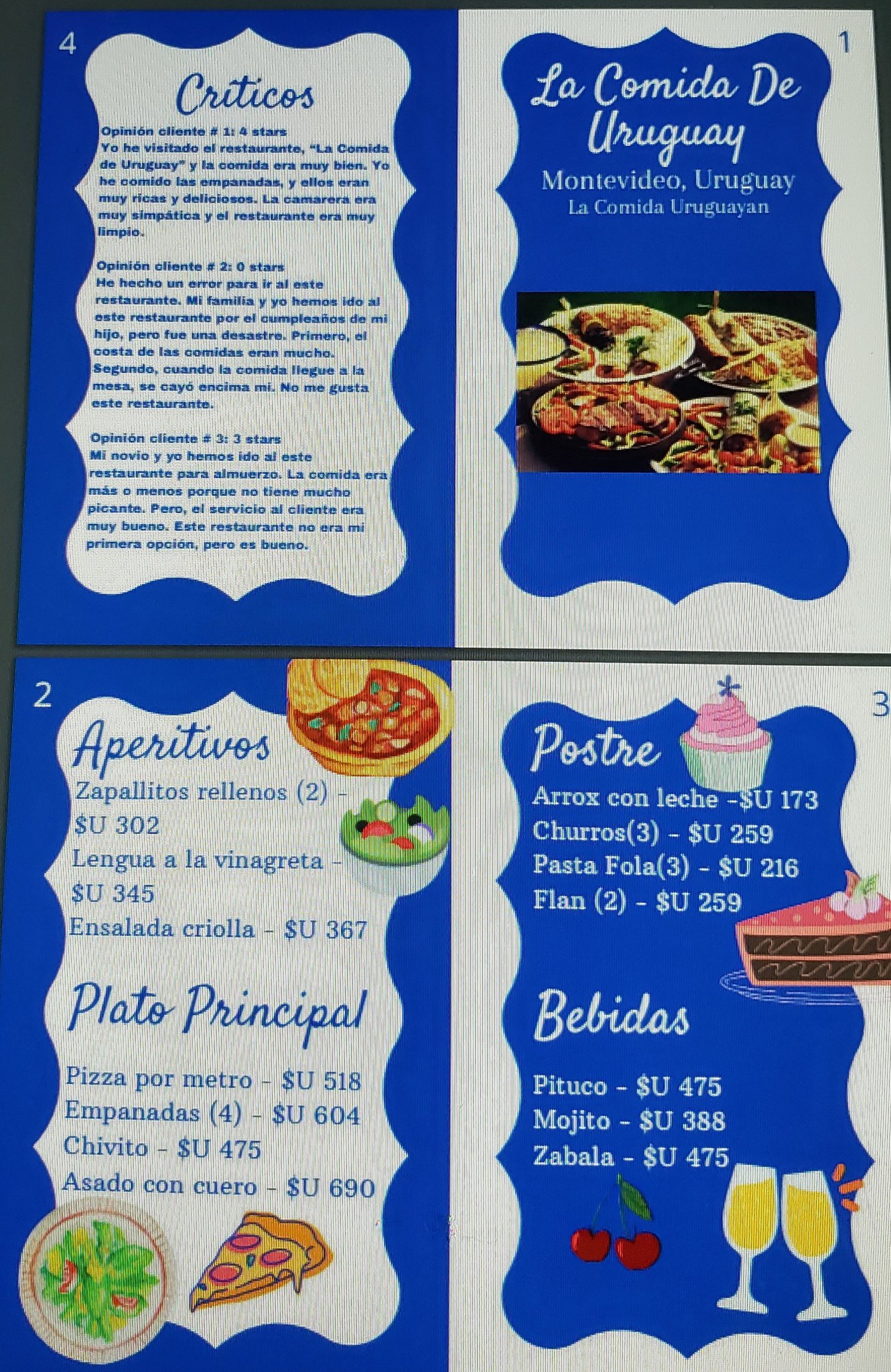Spanish Restaurant Menu Project