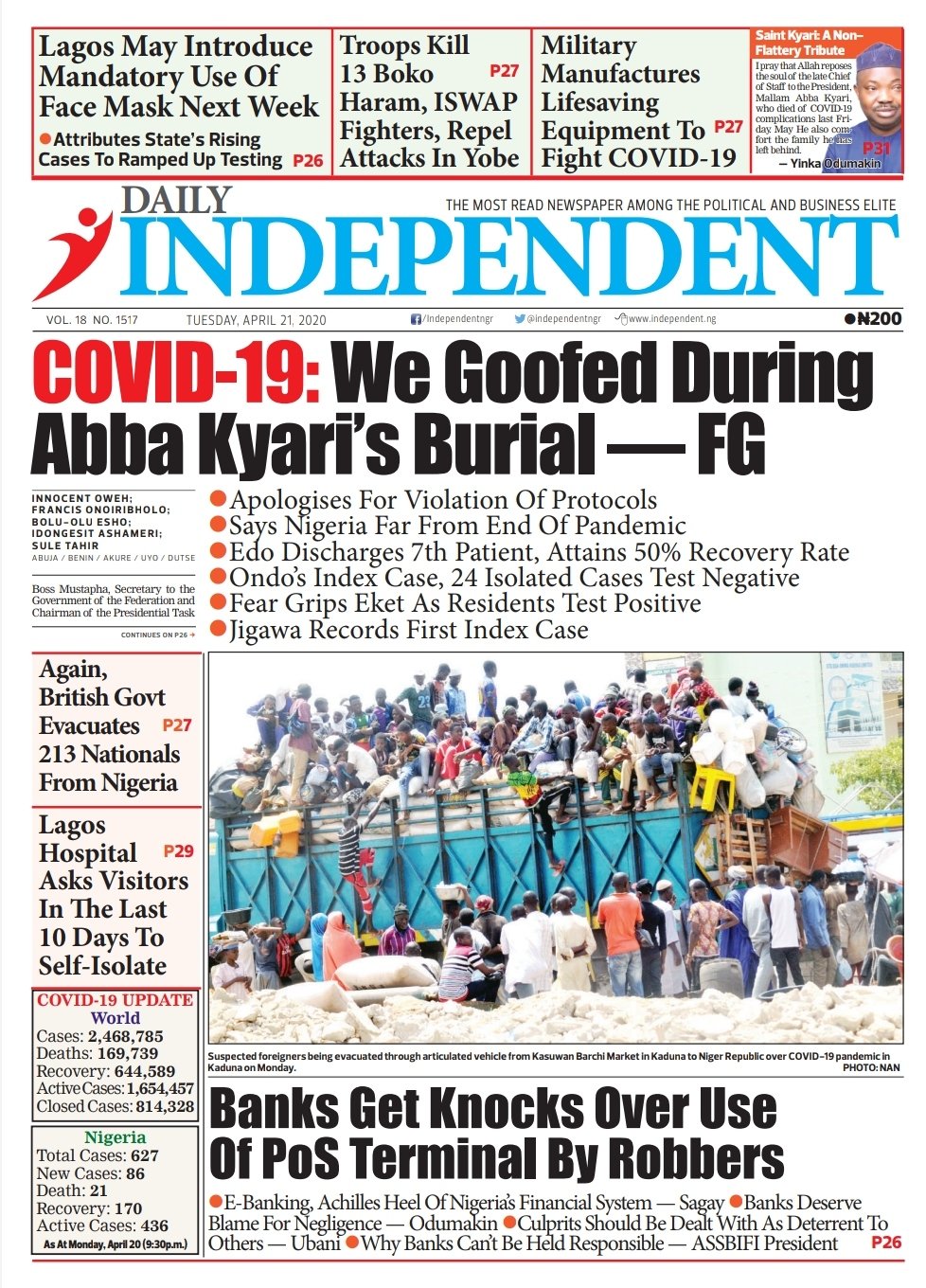 Newspaper Front Page Index