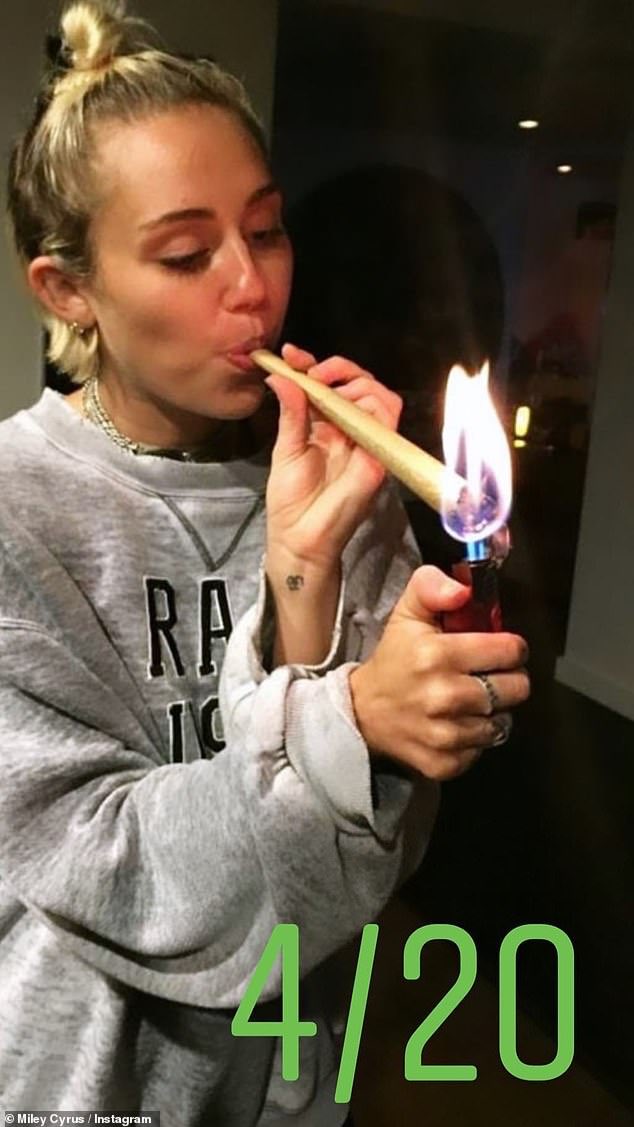 Miley Cyrus Smoking Weed Instagram