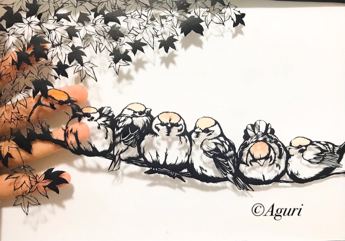 DFGHarajuku #オンラインとり展 #切り絵 もふもふしたいきものを DFGHarajuku #オンラインとり展 #切り絵 もふもふしたいきものを