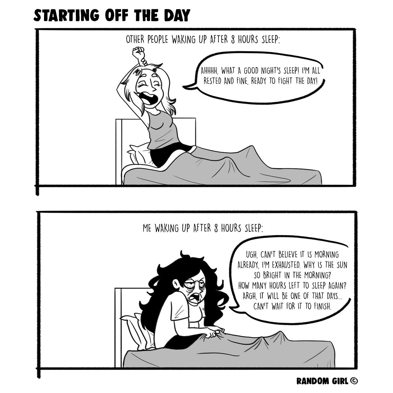 Black Girl Waking Up In The Morning Cartoon