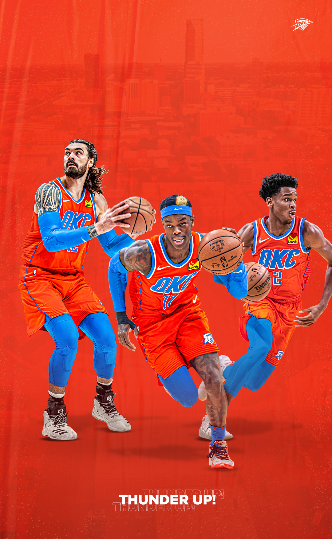 Okc Thunder Big 3 Wallpaper ⚡#ThunderArt Josh Giddey Edition ⚡