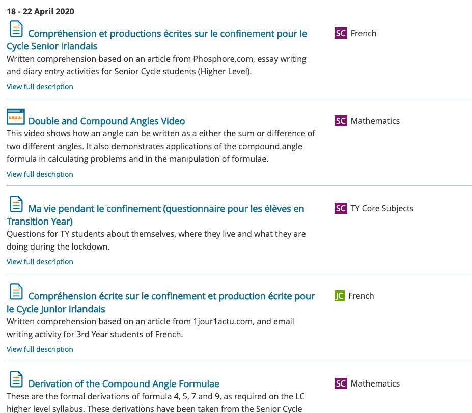 ScoilnetPostPrimary on Twitter: "Most viewed Post-Primary resources 18 - 22 April on Scoilnet ...