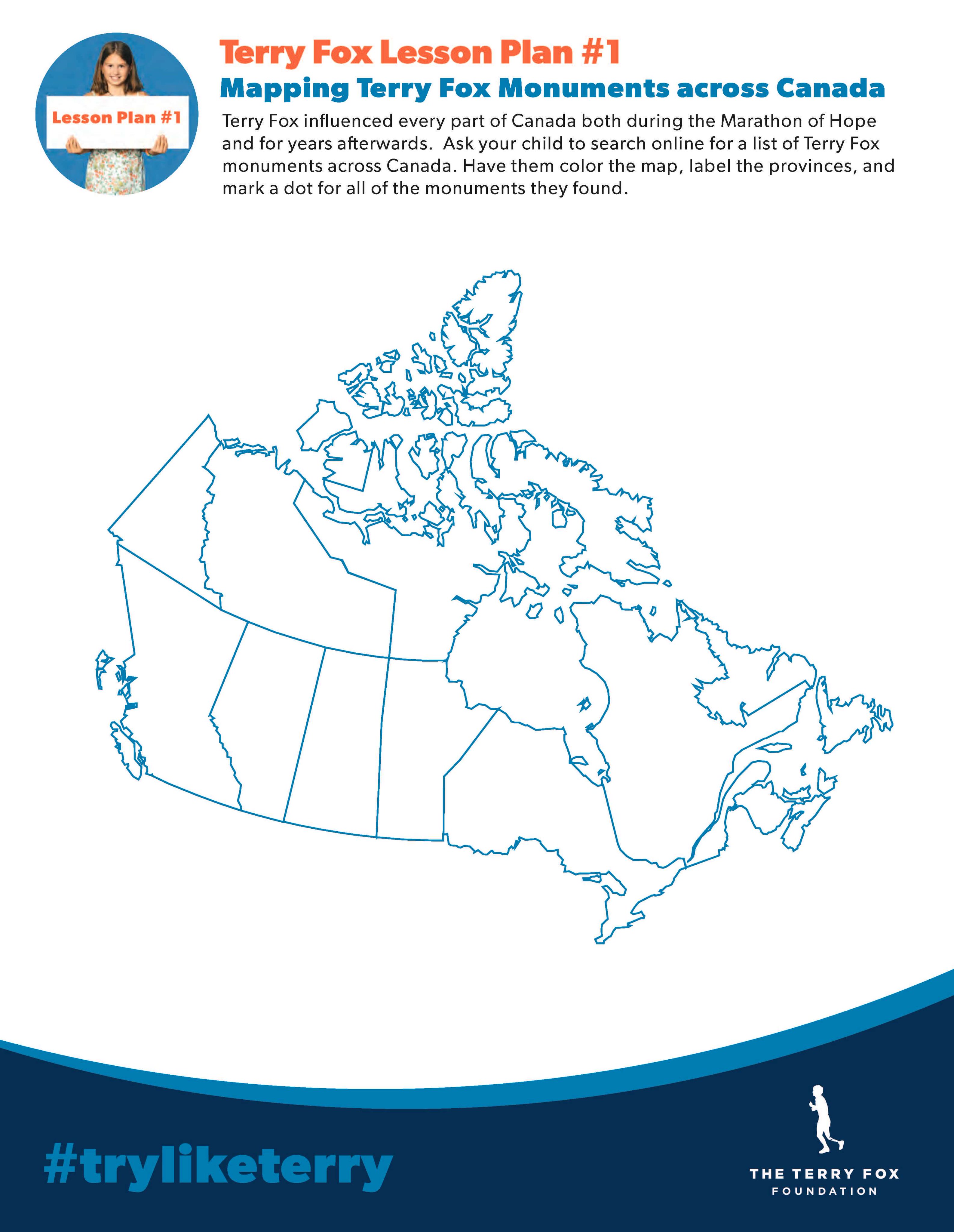 Terry Fox Marathon Of Hope Map