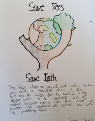 Poster On Save Trees To Draw With Slogans
