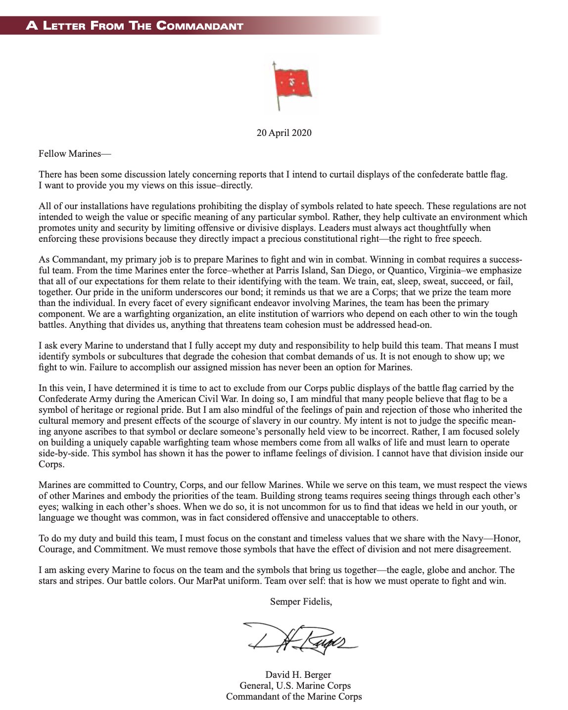 Commandant Of The Marine Corps Flag