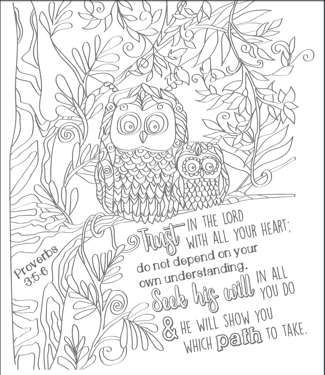 Trust In The Lord With All Your Heart Coloring Page