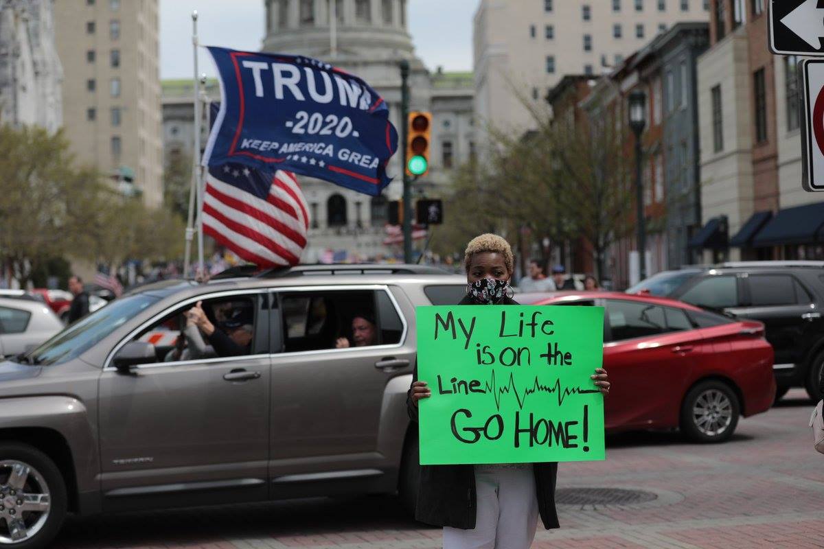 Yetta Timothy counter-protested the anti-lockdown rally in Harrisburg ...
