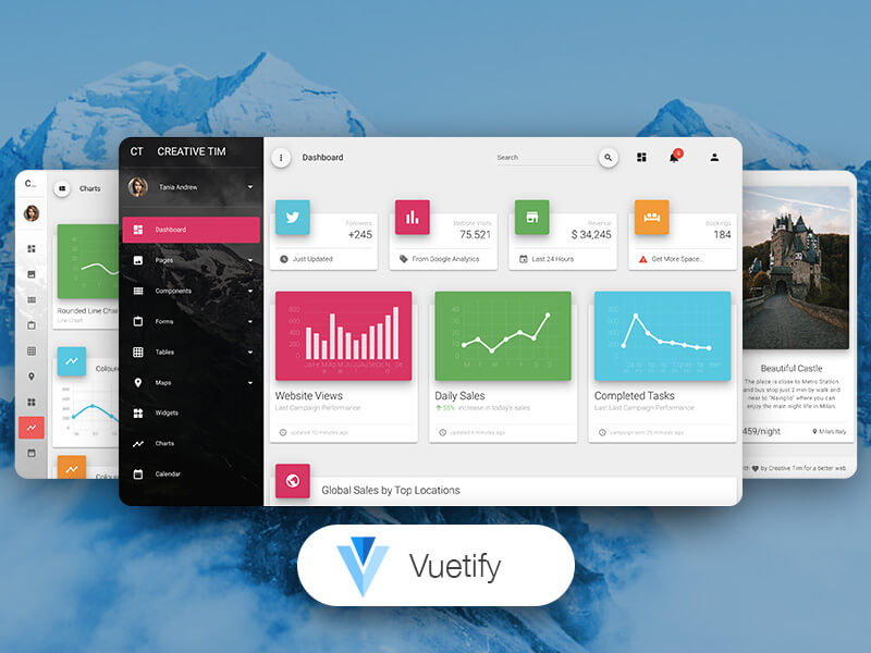 VuetifyStore on Twitter: "The Vuetify Material Dashboard PRO Theme is now 50% off for a short ...