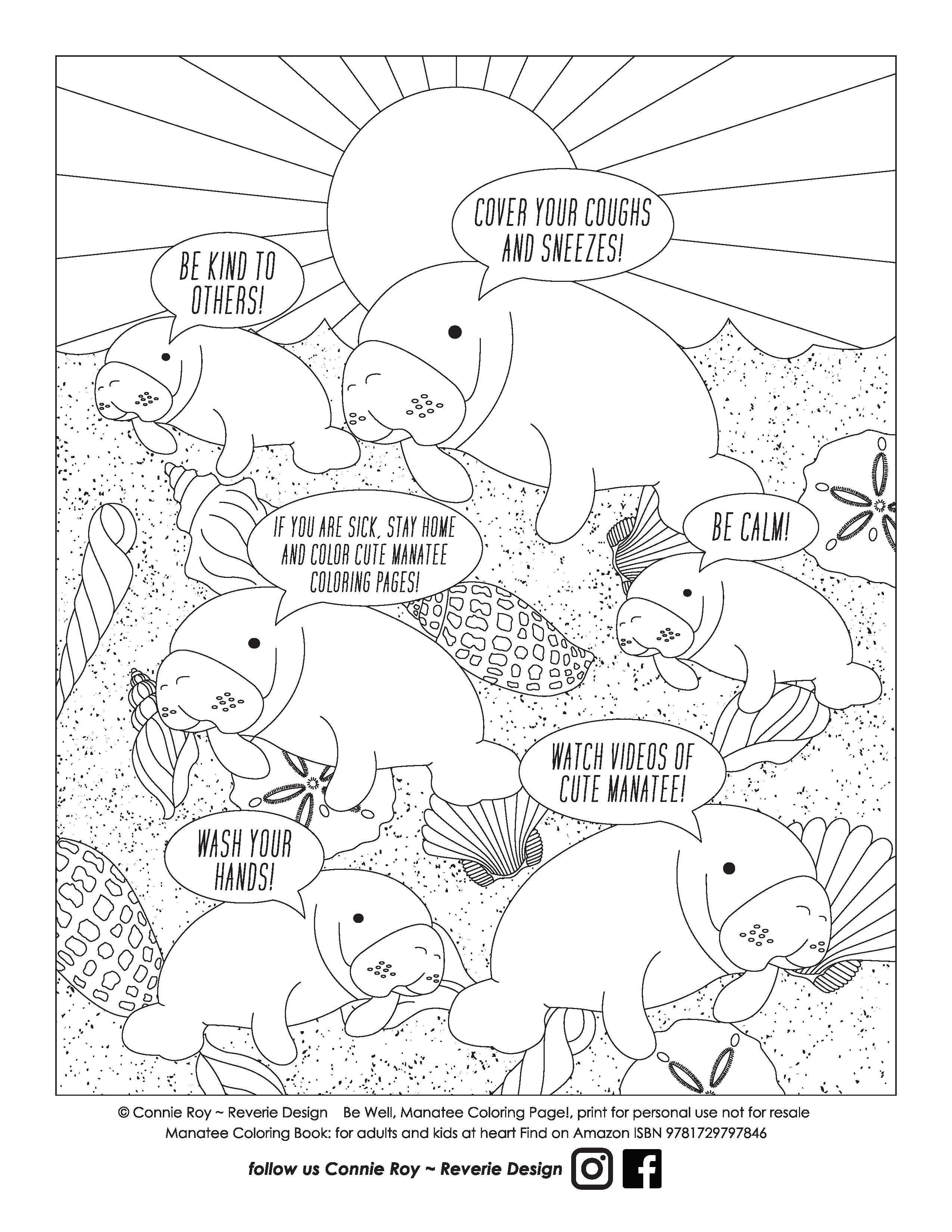 Manatee Free Coloring Pages