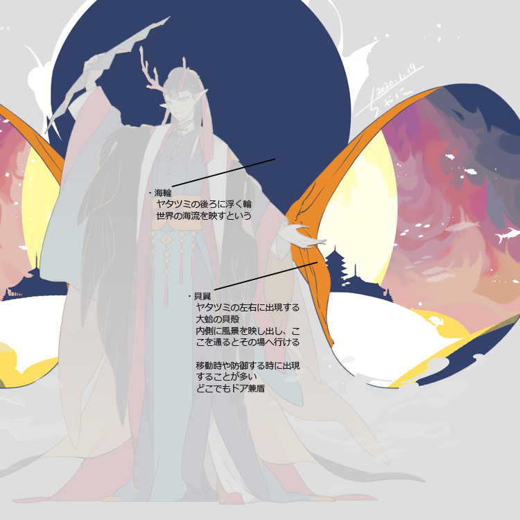 ちゃに@PFSOZ⚖️ on Twitter: " ヤタツミ/蜃海龍(大蛤) 我(おれ)/おまえ https://t.co/W1GSUvsoQl 本体は海の底の巨大な蛤と言われている。龍の姿 ...