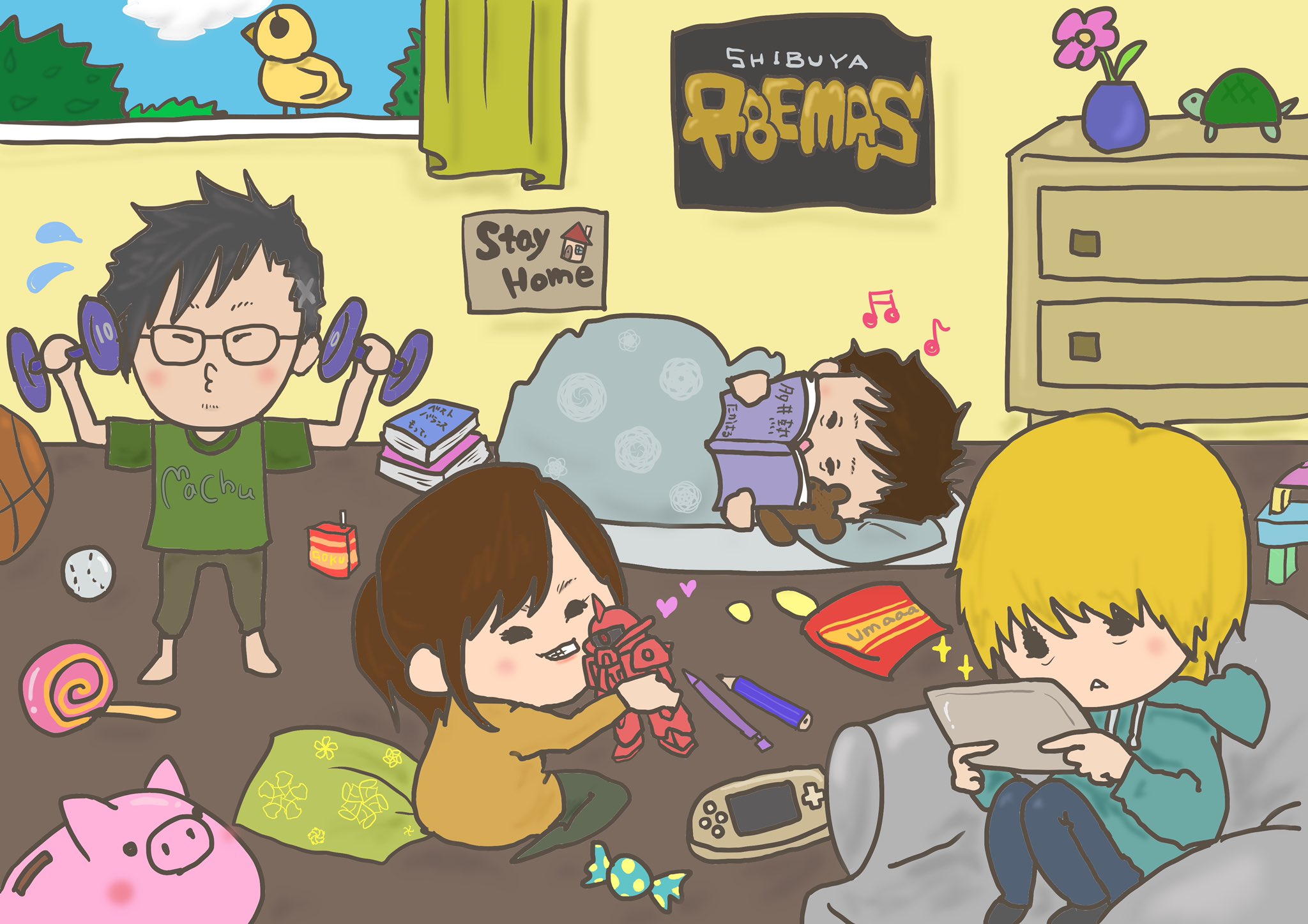 日向藍子 on Twitter: "生配信記念にABEMAS間違い探し🖼 描きましたー🎨😆 間違いは全部で10個‼️ 探してみてくださいー🌟 楽しくお家で過ごそう☺️ #StayAtHome ...