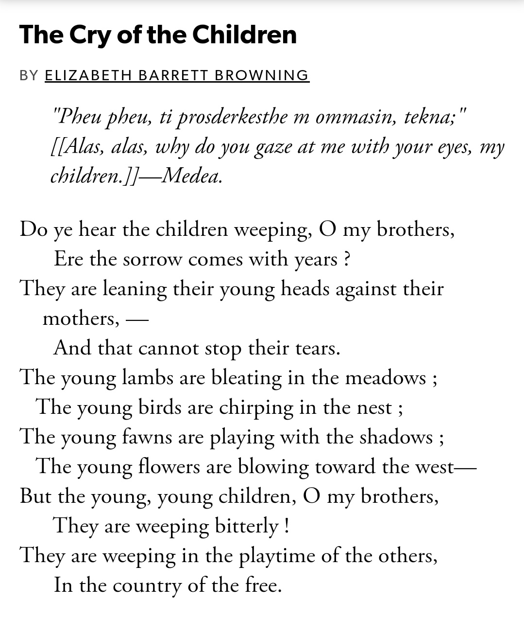 Christian Lehmann on Twitter: "Elizabeth Barrett Browning's poem, "The ...