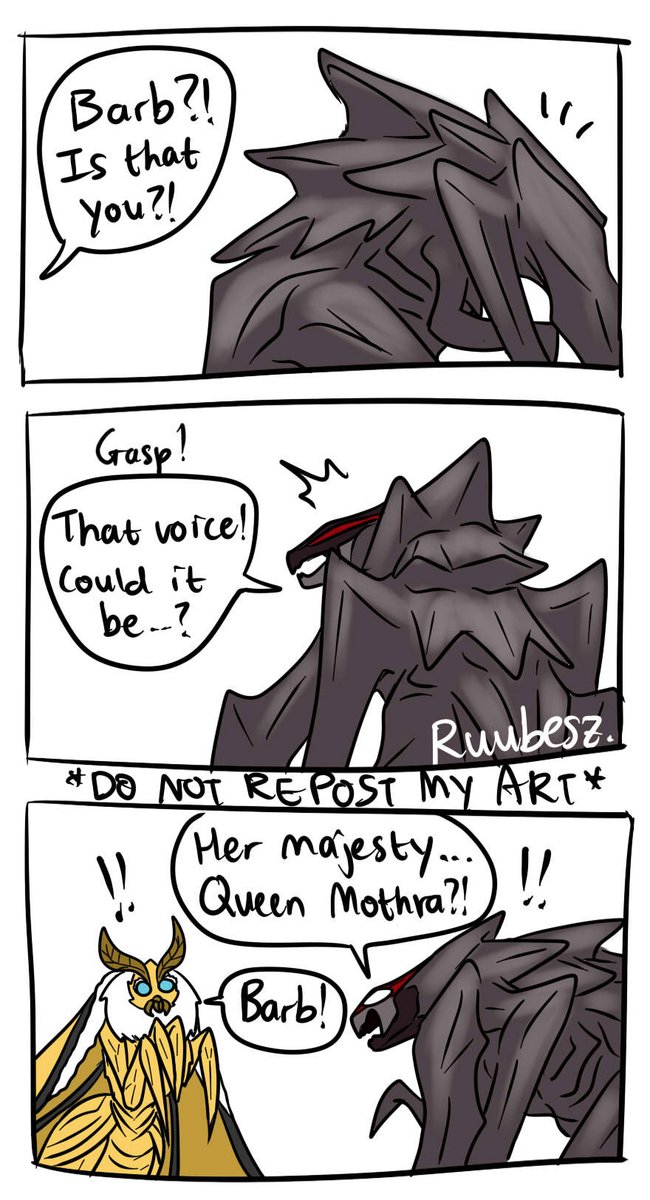 「Barb, the MUTO Queen is here! #godzilla #ゴジラ 」Ruubesz drawの漫画