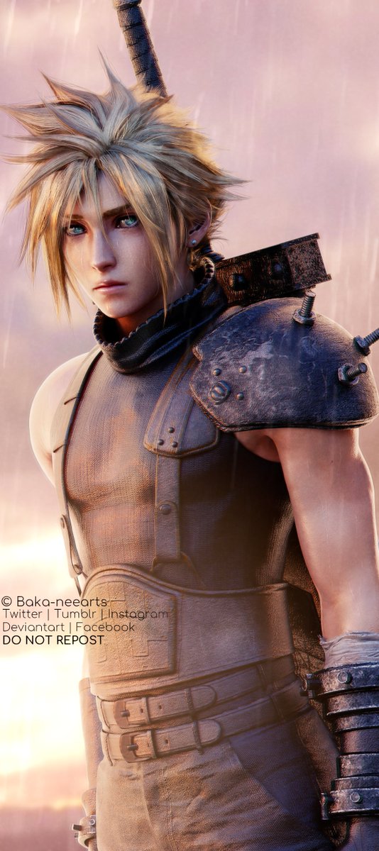 「Rain. #Cloud #FinalFantasyVIIRemake #FF」|Ria 🐇のイラスト